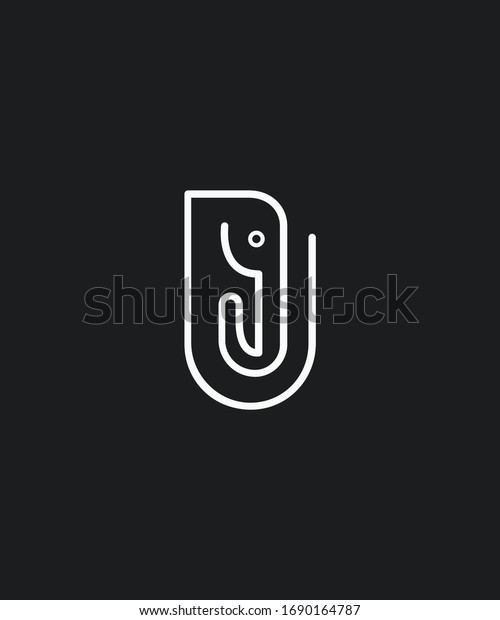 Elephant Pin Logo Design Black Background Stock Vector (Royalty Free ...
