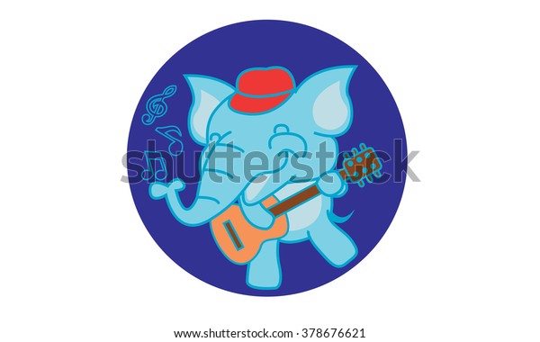 Elephant Playing Guitar Stock Vector (Royalty Free) 378676621 ...