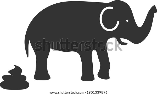 Elephant Shit Icon Flat Style Isolated Stock Vector (Royalty Free ...