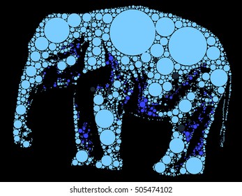 Elephant Silhouette Circles Stock Vector (Royalty Free) 505474102 ...