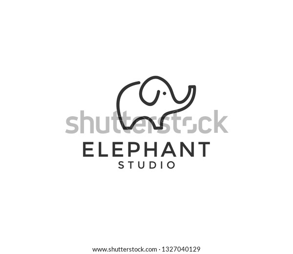 Elephant Studio Logo Vector Line Art Stock Vector (Royalty Free ...
