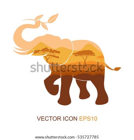 Elephant Symbol Vector Illustration Elephant Picture Tea 스톡 벡터(사용료 없음 ...