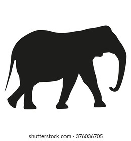 Elephant Vector Silhouette Side View Stock Vector (Royalty Free ...
