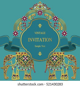 Elephant Wedding Card Stock Vector (Royalty Free) 521430283 | Shutterstock
