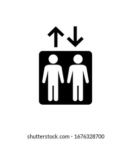 Elevator Icon Logo Isolated On White Stock Vector (Royalty Free ...