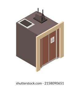 Elevator Lift Isometric Composition Isolated Image Stock Vector ...