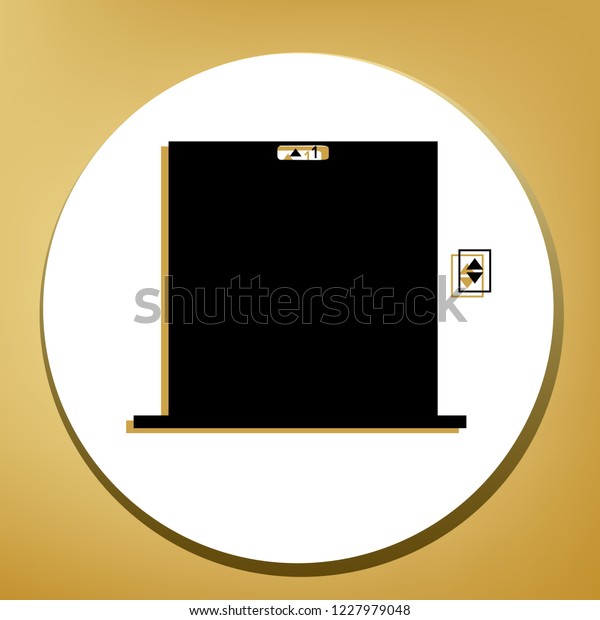 Elevators Door Sign Vector Black Icon Stock Vector (Royalty Free ...