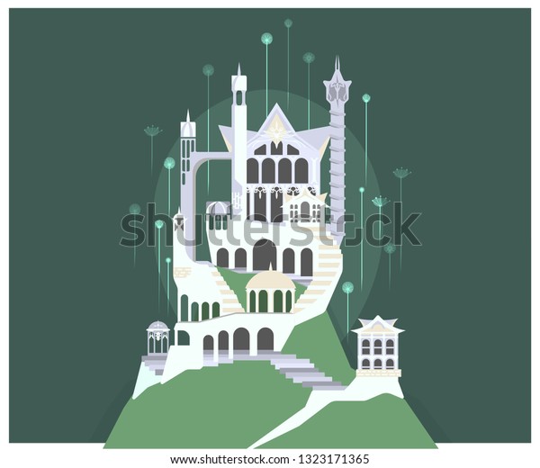 Elf Castles Illustration Stock Vector (Royalty Free) 1323171365 ...