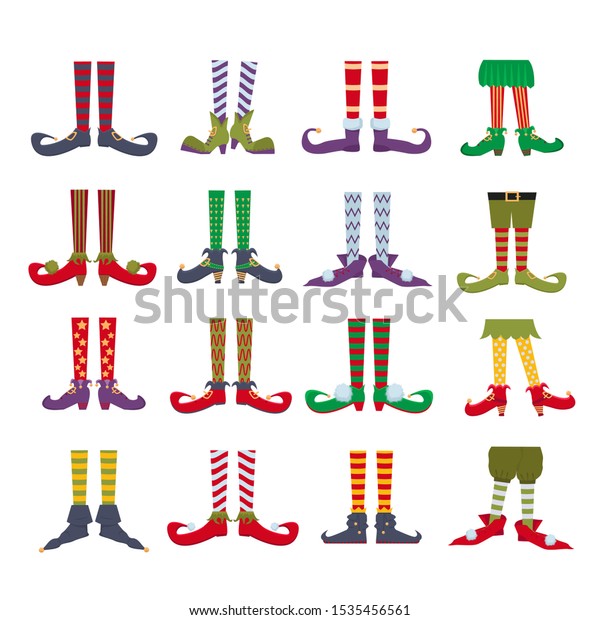 Elf Feet Flat Cartoon Colourful Vector 스톡 벡터(로열티 프리) 1535456561 ...