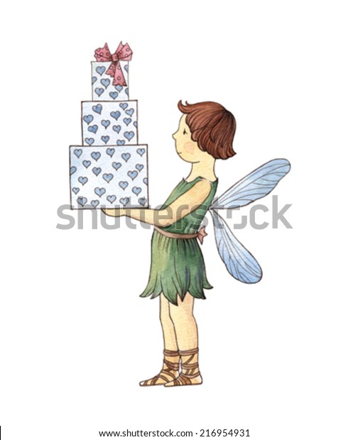 Elf Watercolour Illustration Stock Vector (Royalty Free) 216954931 ...