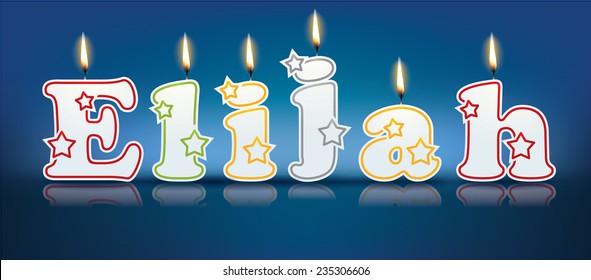 Elijah Written Burning Candles Vector Illustration Stock Vector ...