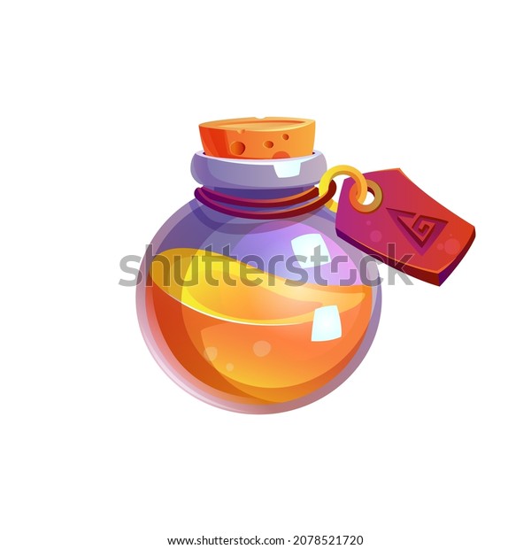 Elixir Death Isolated Round Glass Bottle Stock Vector (Royalty Free ...