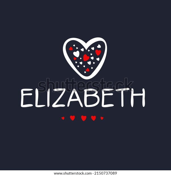 Elizabeth Calligraphy Female Name Vector Illustration: เวกเตอร์สต็อก ...