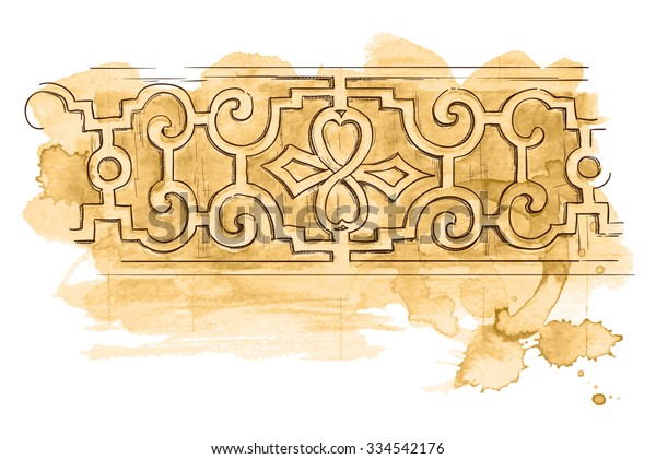 Elizabethan Strapwork Most Common Decorative Motif: Stock-Vektorgrafik ...