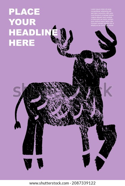 Elk Abstract Wild Animal Poster Jungle Stock Vector (Royalty Free ...