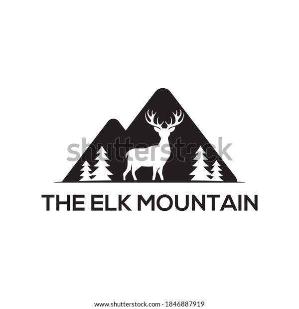 Elk Mountain Vector Logo Designs Inspiration Stock Vector (Royalty Free ...