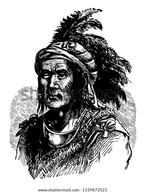 Elkswatawa Prophet He Native American Religious Stock Vector (Royalty ...