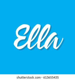 Ella Text Design Vector Calligraphy Typography Stock Vector (Royalty ...