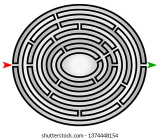 Golden Circular Maze Radial Labyrinth Find Stock Vector (Royalty Free ...