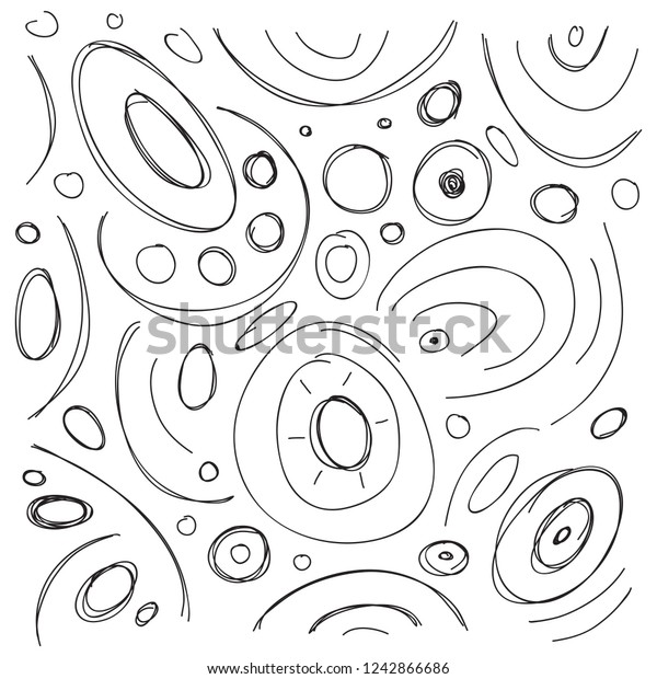 Ellipse Round Handdrawn Stroke Sketch Vector Stock Vector (Royalty Free ...