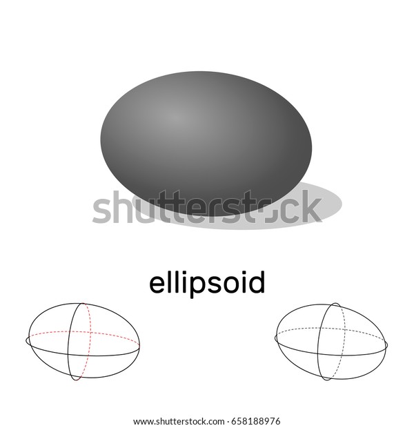Ellipsoid Geometric Shape Isolated On White Stock Vector (Royalty Free ...