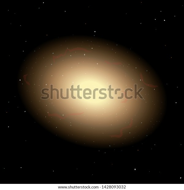 Elliptical Galaxy Stars Vector Illustration Space Stock Vector (Royalty ...