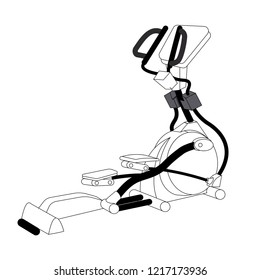 Elliptical Trainer Drawing Coloring Only Black: vector de stock (libre ...