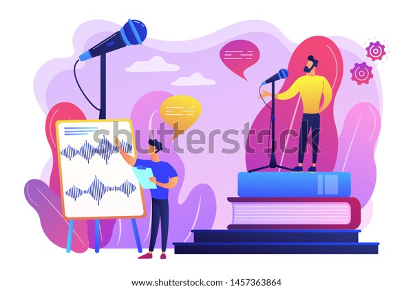 Elocution Lesson Speech Improvement Recording Studio Stock Vector ...
