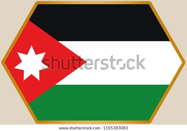 Elongated Hexagon Flag Jordan Stock Vector (Royalty Free) 1105383083 ...