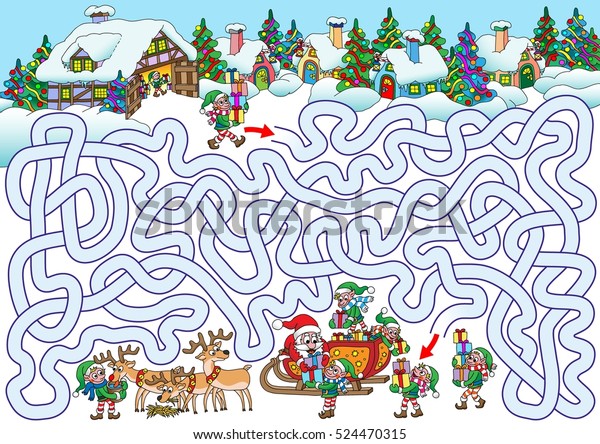 Elves Have Important Mission Load Santas Stock Vector (Royalty Free ...