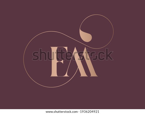 Em Monogram Logoabstract Typographic Signature Iconserif Stock Vector ...