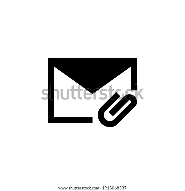 Email Attach Symbol Icon Glyph Style Stock Vector (Royalty Free ...
