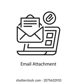 Email Attachment Vector Outline Icon Design Stock Vector (Royalty Free ...