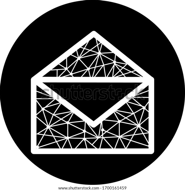 Email Black Circle Icon Open Envelope Stock Vector (Royalty Free ...