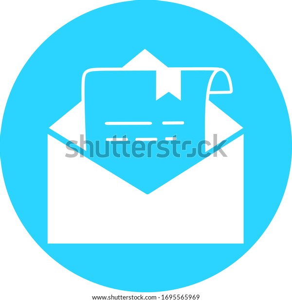 Email Blue Circle Icon Open Envelope Stock Vector (Royalty Free ...