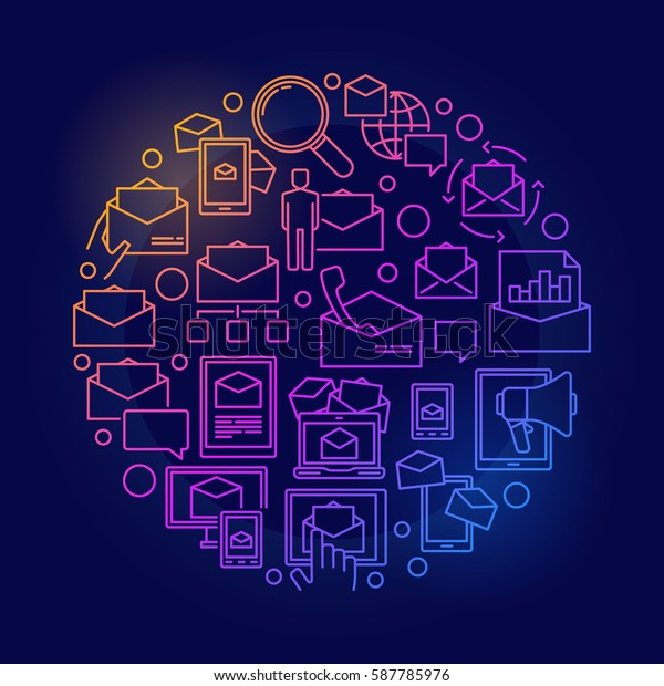 Email Circular Colorful Symbol Vector Email Stock Vector (Royalty Free ...