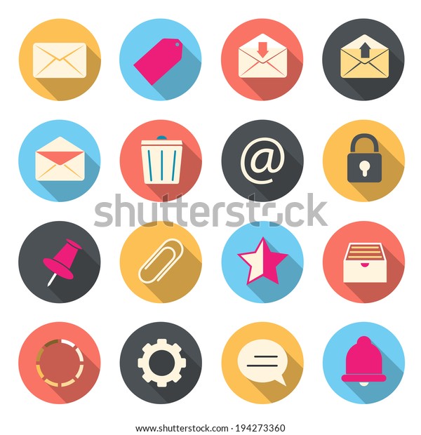 Email Color Icons Stock Vector (Royalty Free) 194273360 | Shutterstock