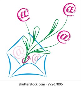 Email Concept Image Sign Flowers Stock Vector (Royalty Free) 99267806 ...
