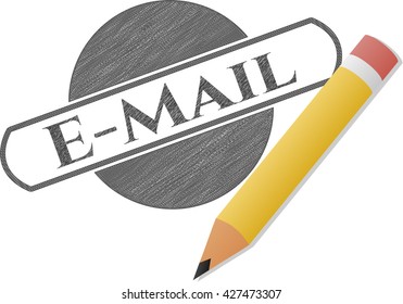Email Emblem Draw Pencil Effect Stock Vector (Royalty Free) 427473307 ...