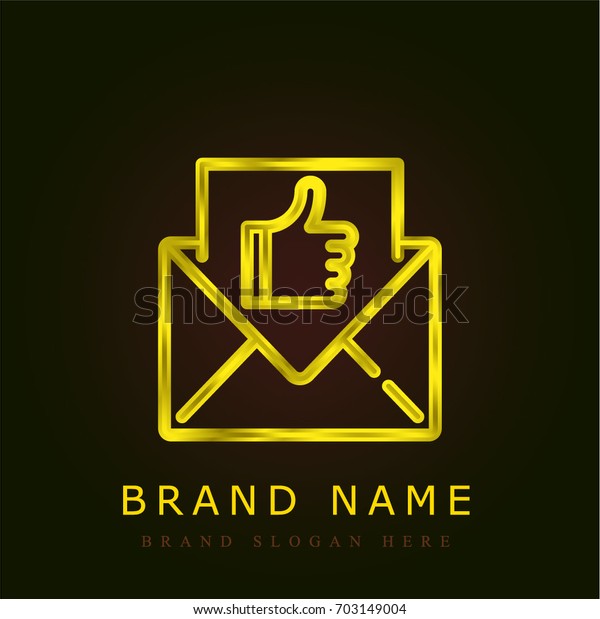 Email Golden Metallic Logo Stock Vector (Royalty Free) 703149004 ...