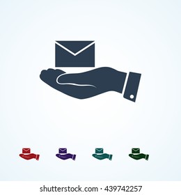 Email Hand Icon Stock Vector (Royalty Free) 439742257 | Shutterstock