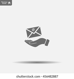 Email Hand Vector Icon Illustration Flat Stock Vector (Royalty Free ...