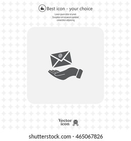 Email Hand Vector Icon Illustration Flat Stock Vector (Royalty Free ...