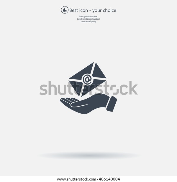 Email Hand Vector Icon Illustration Flat Stock Vector (Royalty Free ...