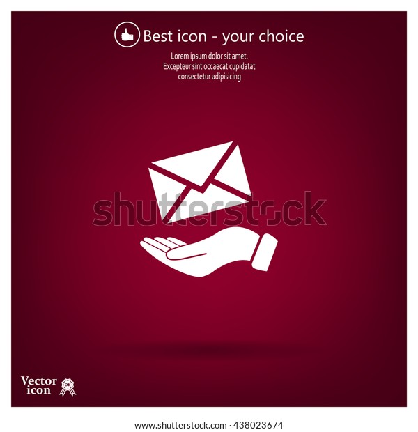 Email Hand Vector Icon Illustration Flat Stock Vector (Royalty Free ...