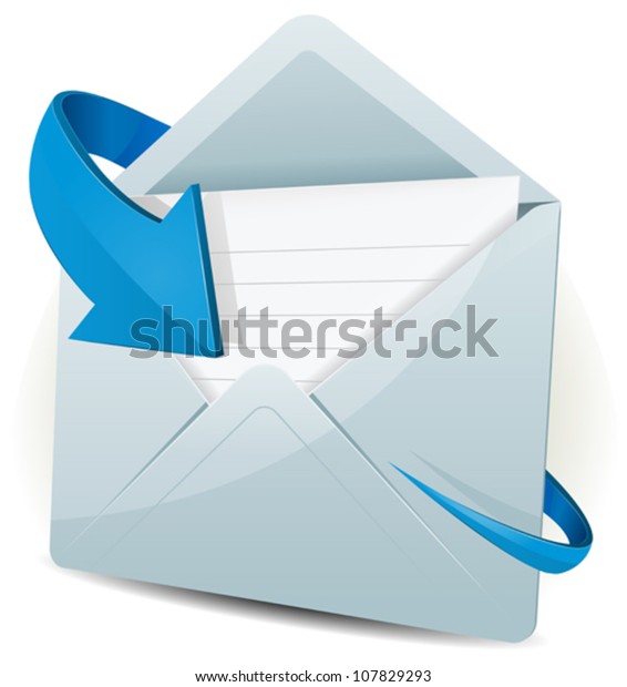 Email Icon Blue Arrow Illustration Email Stock Vector (Royalty Free ...