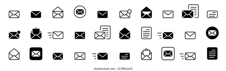 Email Icon Collection Mail Icon Set Stock Vector (Royalty Free ...
