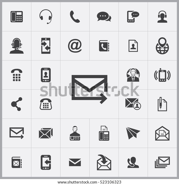 Email Icon Contact Us Icons Universal Stock Vector (Royalty Free) 523106323