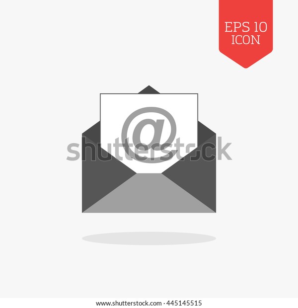 Email Icon Flat Design Gray Color Stock Vector (Royalty Free) 445145515 ...