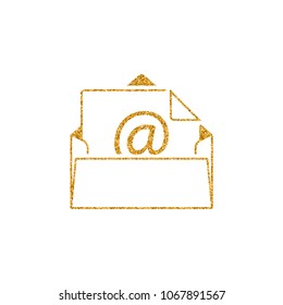 Email Icon Gold Glitter Texture Sparkle Stock Vector (Royalty Free ...